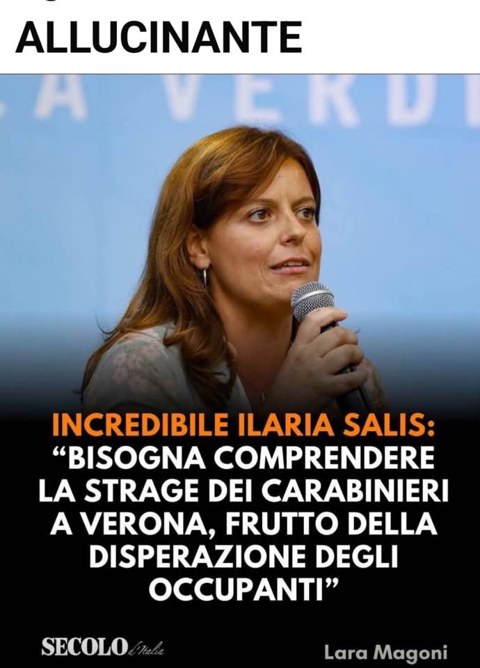 Giornalismo – Art. del 16 ottobre 2025 Mentre l’Arma dei Carabinieri è in lutto – Ilaria Salis ...